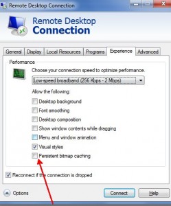 Fixing artifacts in an RDP session