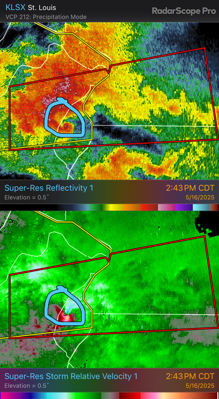 Detecting tornadoes with RadarScope
